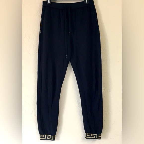 Versace | Pants | Versace Greca Track Pants Joggers Small Black ...